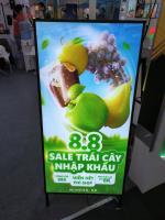 China Ultra Thin Glass LED Frame Light Box With A‑Frame Stand for sale