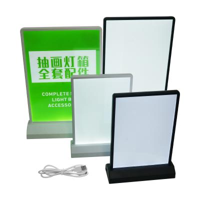 China Rechargeable A4/A5 Desktop LED Light Box — Double-sided Tempered Glass, USB for sale