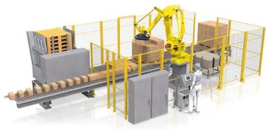 China Automatic Bag Palletizer Machine for Animal Feed 10-50kg Capacity 100-1200 Bags/Hour for sale