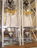 China 1 Ton PVC Bulk Bag Unloader System with 10-15 Bags/Hour Capacity and 800-2500 m³/h Dust Removal for sale