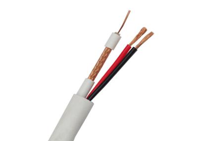 China Video CCTV RG59 Cable With Power White PVC Round Cover Copper Conductor for sale