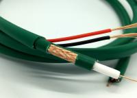 China Green PVC Siamese Camera Cable Kx7+2Alim Coaxial With Power 7*0.2mm Bare Copper for sale