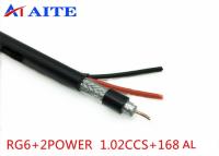 China 168AL Braid RG6 Siamese Coax Cable 1.02mm BC 4.7mm FPE 18AWG CCA Power Wire for sale