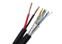 China FTP CAT5E+2C Power Siamese Camera Cable 4P Twisted 8 Figure Outdoor UV PE Video Wire for sale