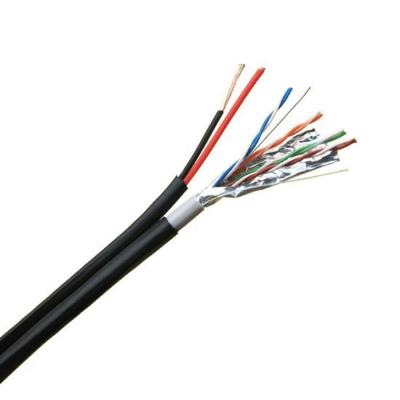 China FTP 4P CAT5E with Power Siamese Camera Cable For CCTV Monitoring PVC+UV PE Double Sheath for sale