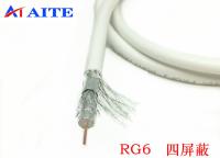 China Rg6u Quad Shield 75 Ohm Coaxial Cable Double AL Braid CATV Cable 120dB for sale