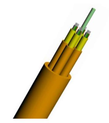 China MFC＞24f Micro Multi Orange Fiber Optic Φ250µM Colored Fiber Wrapped for sale