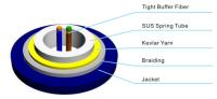 China GJJKAV Duplex Armored FO Cable Indoor Fiber Optic Cable SUS flexible tube for sale