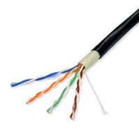 China Outdoor UTP Bulk CAT5E Cable 4 Pair Twisted Pass Fluke Test double Sheath PVC+PE for sale