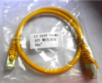 China SFTP CAT7 26AWG CU Ethernet Network Patch Cable 2FT Copper Shielded RJ45 Connector Nichel Plate for sale