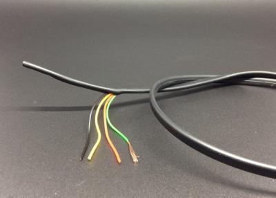 China RJ45 Flat Telephone Wire 4 Core Flexible 7x0.16BC Copper Black PVC Indoor for sale