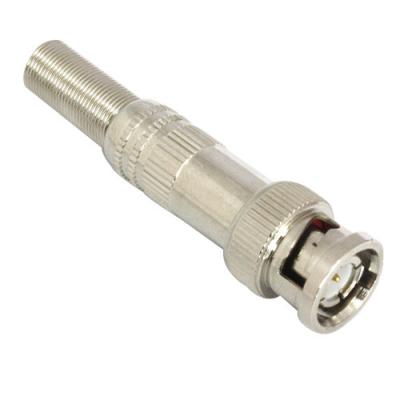 China RF BNC Male TV Cable Wire Connector Quick Crimp Weld Long Metal Boot for sale