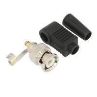 China with Boot Right Angle BNC Male Solderless CCTV Connector for RG59 Coaxial Cable for sale