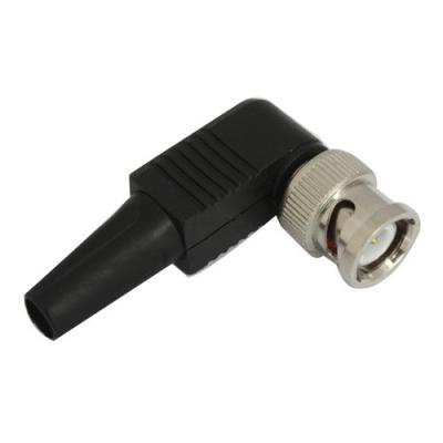 China with Boot Right Angle BNC Male Solderless CCTV Connector for RG59 Coaxial Cable for sale