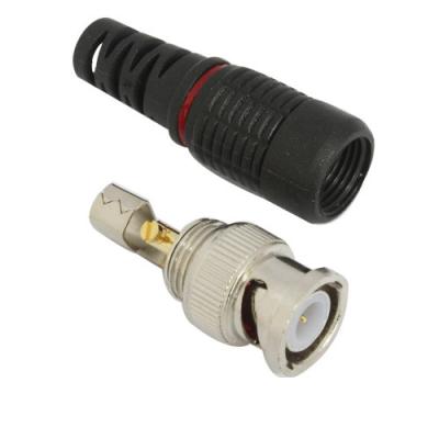China BNC CCTV Coaxial Cable Connector Male Solderless For RG59 Coaxial Cable With Boot for sale