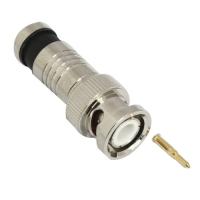 China RG59 Compression BNC Male CCTV Coaxial Connector Zinc Alloy with a Copper Pin for sale