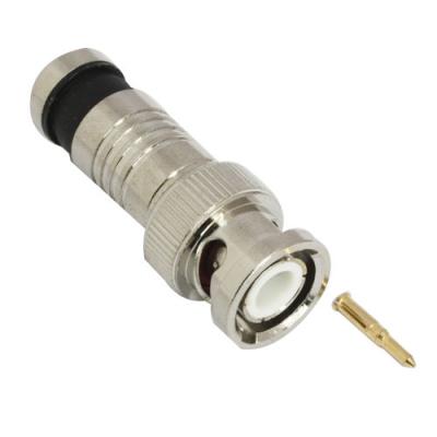 China RG59 Compression BNC Male CCTV Coaxial Connector Zinc Alloy with a Copper Pin for sale