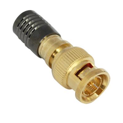 China Copper and Golden Plated Compression BNC Male CCTV Coaxial Connector with a Pin for sale