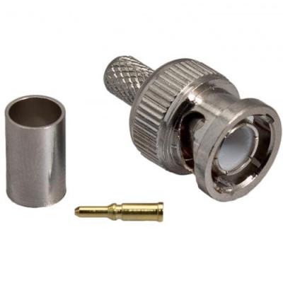 China BNC Male Monitor Camera Coaxial Cable Connector Crimp Type For RG59 Coaxial Adaptor for sale