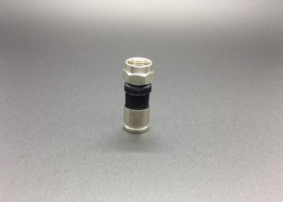 China F Coaxial Cable Connector Twist On Compression Type Zinc Alloy / Nickel Plated for sale