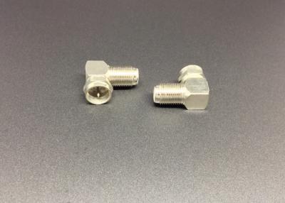 China RG6 F Male To F Female Coaxial Cable Connector Right Angle For CATV Plug for sale