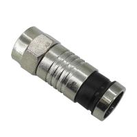 China Black Ring CCTV CATV Coaxial Cable F Connector , Male Compression Adaptor for sale