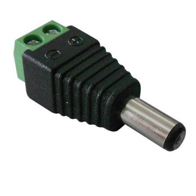 China Solar System CCTV Cable Accessories RG59 2.1mm Male Power Plug With Screw Terminals for sale
