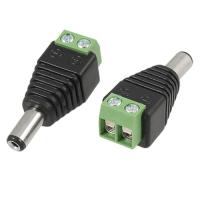 China Solar System CCTV Cable Accessories RG59 2.1mm Male Power Plug With Screw Terminals for sale