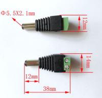 China Solar System CCTV Cable Accessories RG59 2.1mm Male Power Plug With Screw Terminals for sale