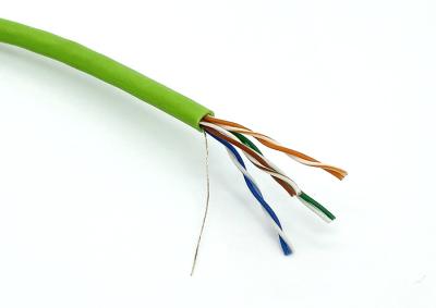 China Bulk UTP CAT5E Ethernet Cable 4P 24AWG BC Green PVC Computer Wire for sale