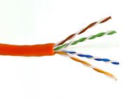 China Orange PVC UTP Bulk CAT6 Ethernet Cable 23AWG 4 Pairs Unshielded Twisted Wire for sale