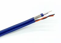 China RG6+2x0.75MM2 Power Complex Siamese Coax Cable Blue PVC Outer Jacket for sale
