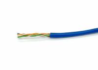 China 24AWG 4 Pairs Bare Copper Solid BC Bulk CAT5E Cable Indoor Blue PVC Twisted Wire for sale