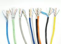 China 24AWG CAT5E Shielded Ethernet Cable , CAT5E FTP Cable Transparant Green PVC for sale