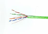 China 24AWG CAT5E Shielded Ethernet Cable , CAT5E FTP Cable Transparant Green PVC for sale