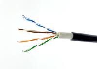 China Outdoor Bulk CAT5E Cable PE+PVC Double Jakcket 4 Pair 0.5mm Copper 100Ω for sale