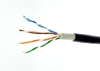 China Outdoor Bulk CAT5E Cable PE+PVC Double Jakcket 4 Pair 0.5mm Copper 100Ω for sale