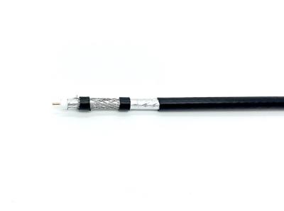 China RG6U 75 Ohm Video Cable , 75 Ohm TV Cable Tril Shield Black PVC CPR Approved for sale