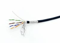 China Outdoor UV-PE Jacket SFTP Bulk CAT5E Cable AL-Mg Braiding Shielded Without Jelly for sale