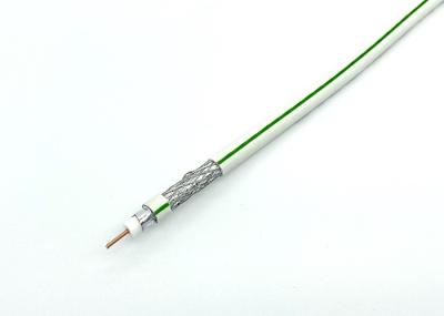 China SAT703B 1.13mm CU  75 Ohm Coaxial Cable Green Strips Line For Satellite SATV for sale