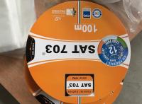 China Satellite SATV 75 Ohm Coaxial Cable SAT703 0.8mm CCC With Green Strips Line for sale