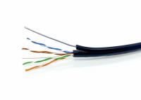 China PE UTP CAT5E MS1.2 Solid Steel Network Aerial Drop Cable , CAT5E Outdoor Shielded Cable for sale