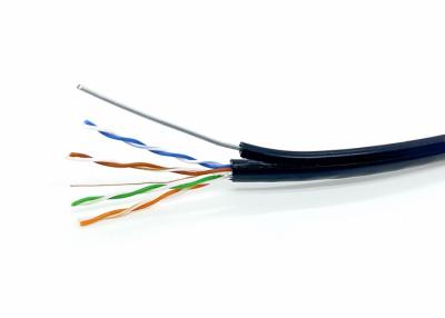 China PE UTP CAT5E MS1.2 Solid Steel Network Aerial Drop Cable , CAT5E Outdoor Shielded Cable for sale