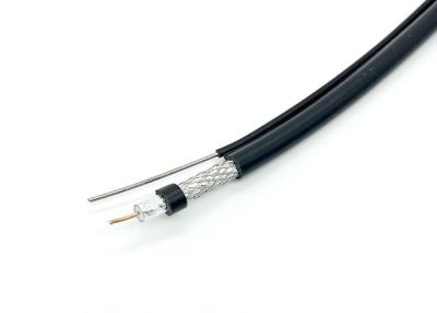 China Self Supporting 75 Ohm Coaxial Cable Black PVC RG-6M/64 16SS CCS With Messenger for sale