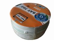 China Satellite SATV 75 Ohm Coaxial Cable SAT703 0.8mm CCC With Green Strips Line for sale