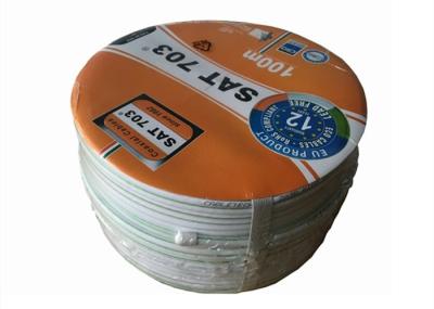China Satellite SATV 75 Ohm Coaxial Cable SAT703 0.8mm CCC With Green Strips Line for sale