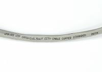 China CAT6+2x0.5MM2 Pure Copper Siamese Camera Cable , Round Shape Outdoor Bulk CCTV Wire for sale