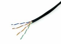 China Black PE-UV UTP Bulk CAT5E Cable PE UV Resistant Sheath Waterproof for sale