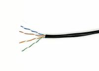 China Black PE-UV UTP Bulk CAT5E Cable PE UV Resistant Sheath Waterproof for sale