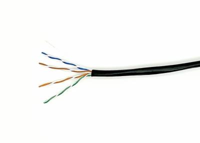 China Black PE-UV UTP Bulk CAT5E Cable PE UV Resistant Sheath Waterproof for sale